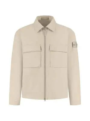 Stone Island Logo-patch Zip-up Jacket - Beige