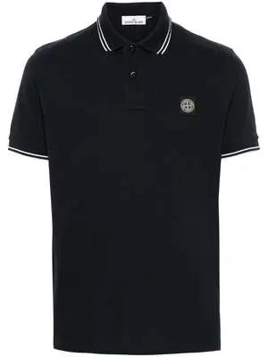 Stone Island Organic Cotton Piqué Stretch Polo Shirt - Navyblue