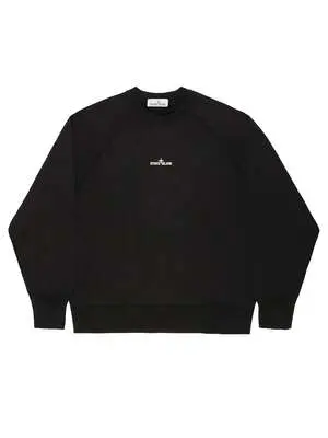 Stone Island Compass Logo Fleece Oversized Sweater - Black