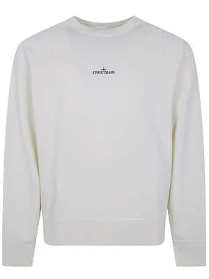 Stone Island STONE ISLAND Compass Logo Fleece Oversized Sweater Ivory