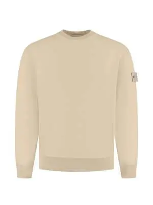 Stone Island Logo Patch Crewneck Sweater - Beige