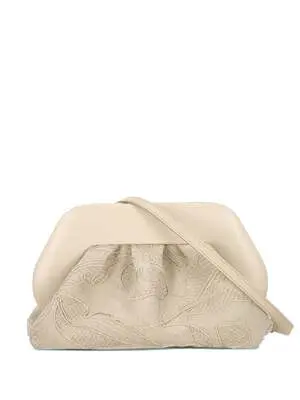 THEMOIRE 18 X 30 X 11 Cm Leather Mini Shoulder Bag With Detachable Strap And Magnetic Top Closure - Bianco