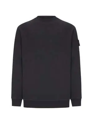 Stone Island STONE ISLAND Logo Patch Crewneck Sweater Black