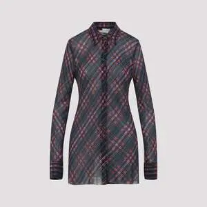 Dries Van Noten Calima Viscose Silk Plaid Shirt