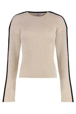 Sportmax Sporty Ribbed Knit Top With Crew Neck