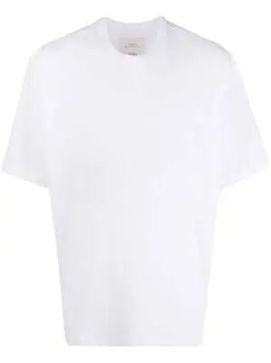 Studio Nicholson Cotton Crew Neck T-shirt With Rear Logo Stamp - White