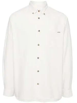 A.p.c. Button-down Shirt, 100% Cotton - Bianco