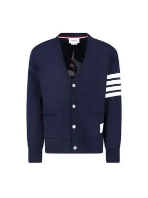 Thom Browne Cotton-blend Crewneck Sweater For - Blue