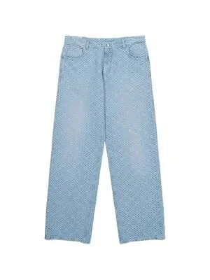 Casablanca Washed Monogram Jeans - Lightblue