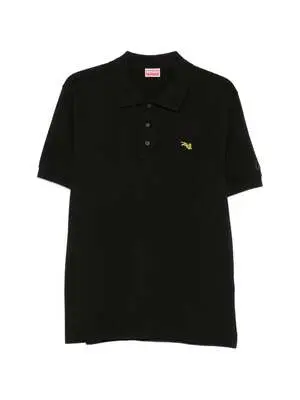 Kenzo Tiger-patch Polo Shirt - Black