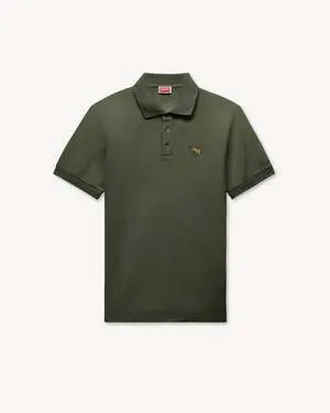 Kenzo Kenzo Tiger-Patch Polo Shirt Darkkhaki