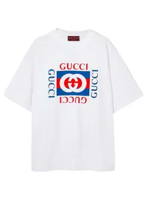 Gucci Interlocking G Print Crewneck Dropped-shoulder T-shirt