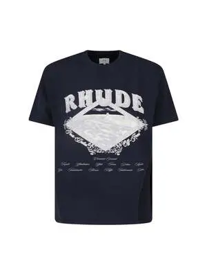 Rhude 100% Cotton Crewneck T-shirt