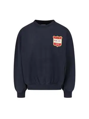 Rhude 100% Cotton Crewneck Sweatshirt With Logo Detail