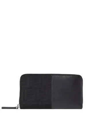 Fendi Mini Zipped Wallet 10 Cm X 19 Cm X 2 Cm With Three Compartments, Card Slots & Zip Pocket - Nero