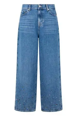 7 For All Mankind Tailorless Slouchy Fit Rhinestone-trim Jeans