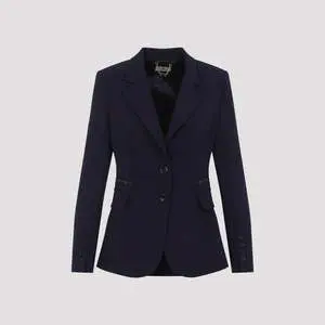 Elisabetta Franchi Tailored Polyester Stretch Jacket - Blue