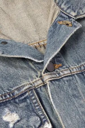 Amiri Vintage Pegasus Embellished Distressed Denim Trucker Jacket