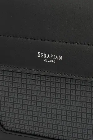 SERAPIAN Leather And Embossed Coatedcanvas Messenger Bag