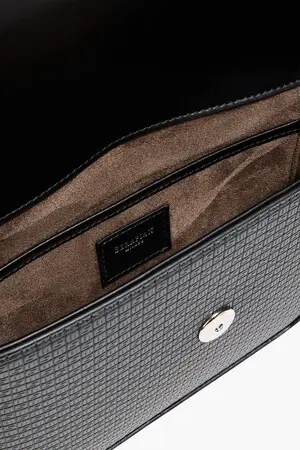 SERAPIAN Leather And Embossed Coatedcanvas Messenger Bag