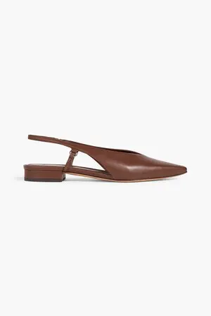 Vince Ines Leather Slingback Pointtoe Flats - Brown