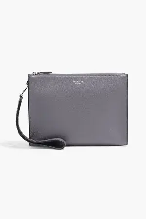SERAPIAN Pebbled Leather Clutch