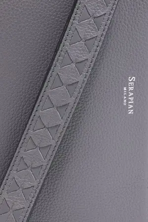 SERAPIAN Pebbled Leather Clutch