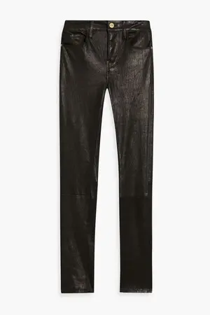 FRAME Le Skinny De Jeanne Leather Skinny Pants - Black