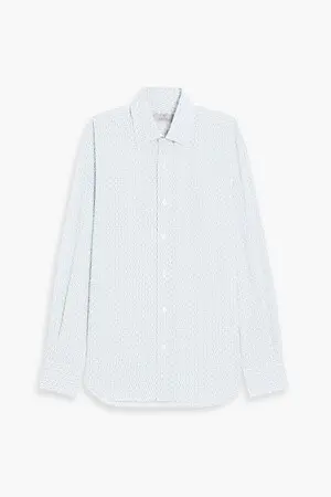 Canali Printed Cottonpoplin Shirt - Jade