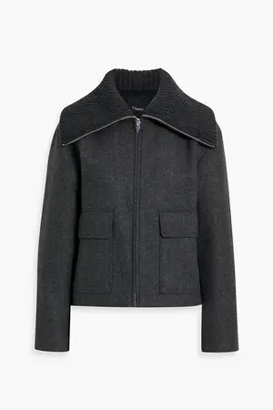 Theory Woolblend Twill Jacket - Charcoal