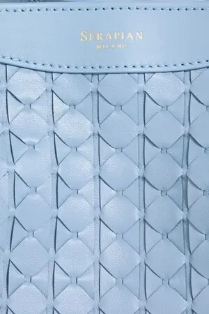 SERAPIAN Secret Mosaico Small Woven Leather Tote