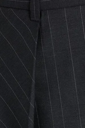 Brunello Cucinelli Pinstriped Wool Midi Skirt