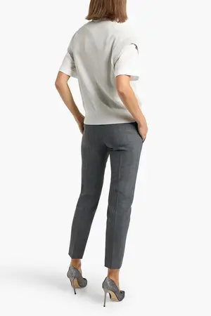 Brunello Cucinelli Ribbed Cotton Vest With Bead Embellishment