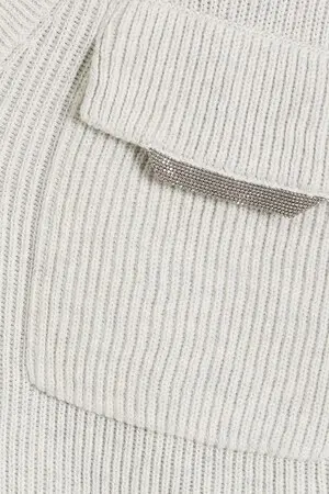 Brunello Cucinelli Ribbed Cotton Vest With Bead Embellishment