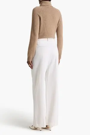 Brunello Cucinelli Belted Pleated Wool Straightleg Pants