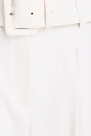 Brunello Cucinelli Belted Pleated Wool Straightleg Pants
