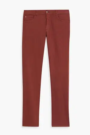 Canali Cottonblend Twill Chinos - Brick