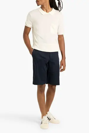 Canali Cottonblend Twill Shorts - Navy