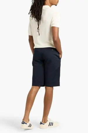 Canali Cottonblend Twill Shorts - Navy