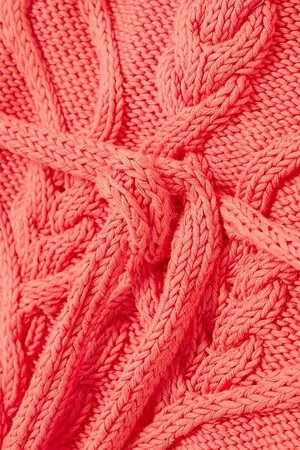 Dries Van Noten Distressed Cableknit Cotton Sweater