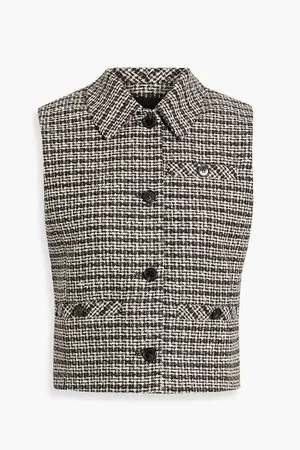 Theory Striped Tweed Vest - Dark Gray