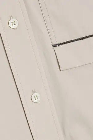 Brunello Cucinelli Embellished Cotton-blend Poplin Shirt
