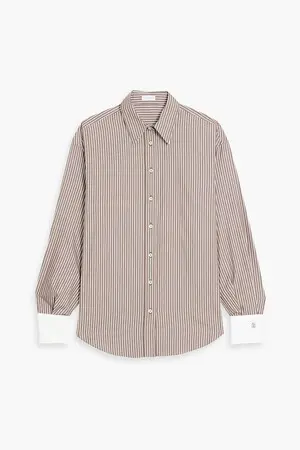 Brunello Cucinelli Striped Cotton And Silk-blend Shirt