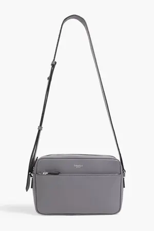 SERAPIAN East West Pebbledleather Messenger Bag - Gray