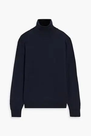 Canali Wool Turtleneck Sweater - Midnight Blue