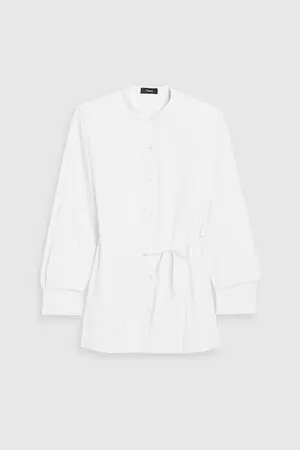 Theory Striped Cottonblend Poplin Shirt - White