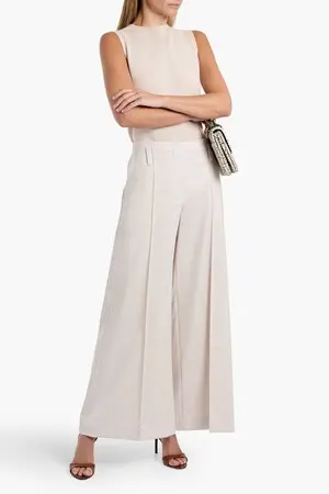Brunello Cucinelli Wool And Mohair-blend Twill Wide-leg Pants