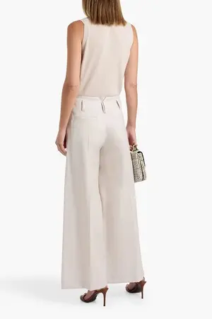 Brunello Cucinelli Wool And Mohair-blend Twill Wide-leg Pants