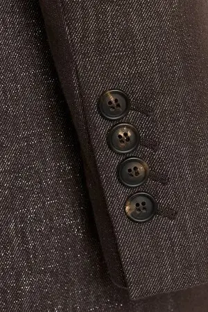 Brunello Cucinelli Doublebreasted Metallic Cottonblend Blazer