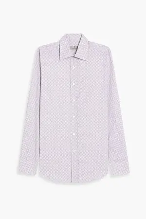 Canali Printed Cottonpoplin Shirt - Lilac